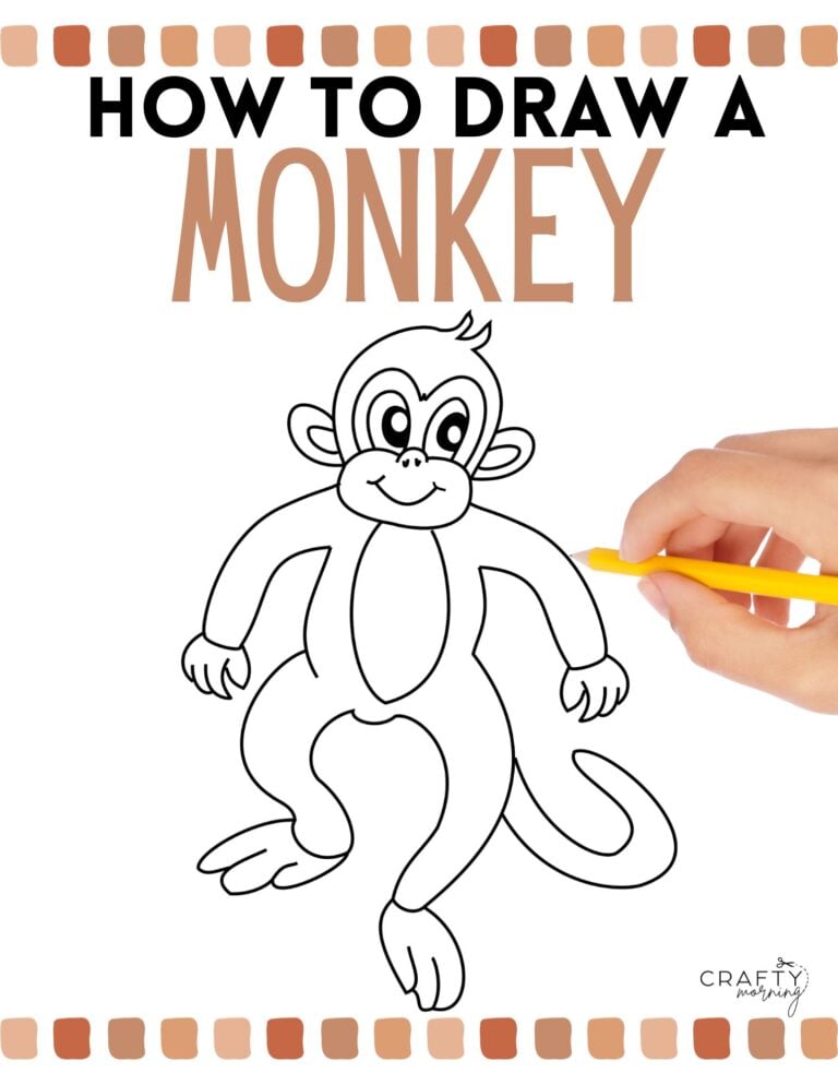 Easy Monkey Drawing (Step by Step How to Draw) - Crafty Morning