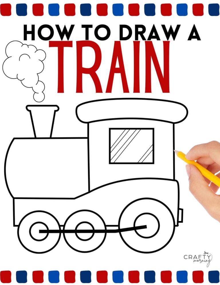 Train Drawing (Easy How to Draw Tutorial) - Crafty Morning