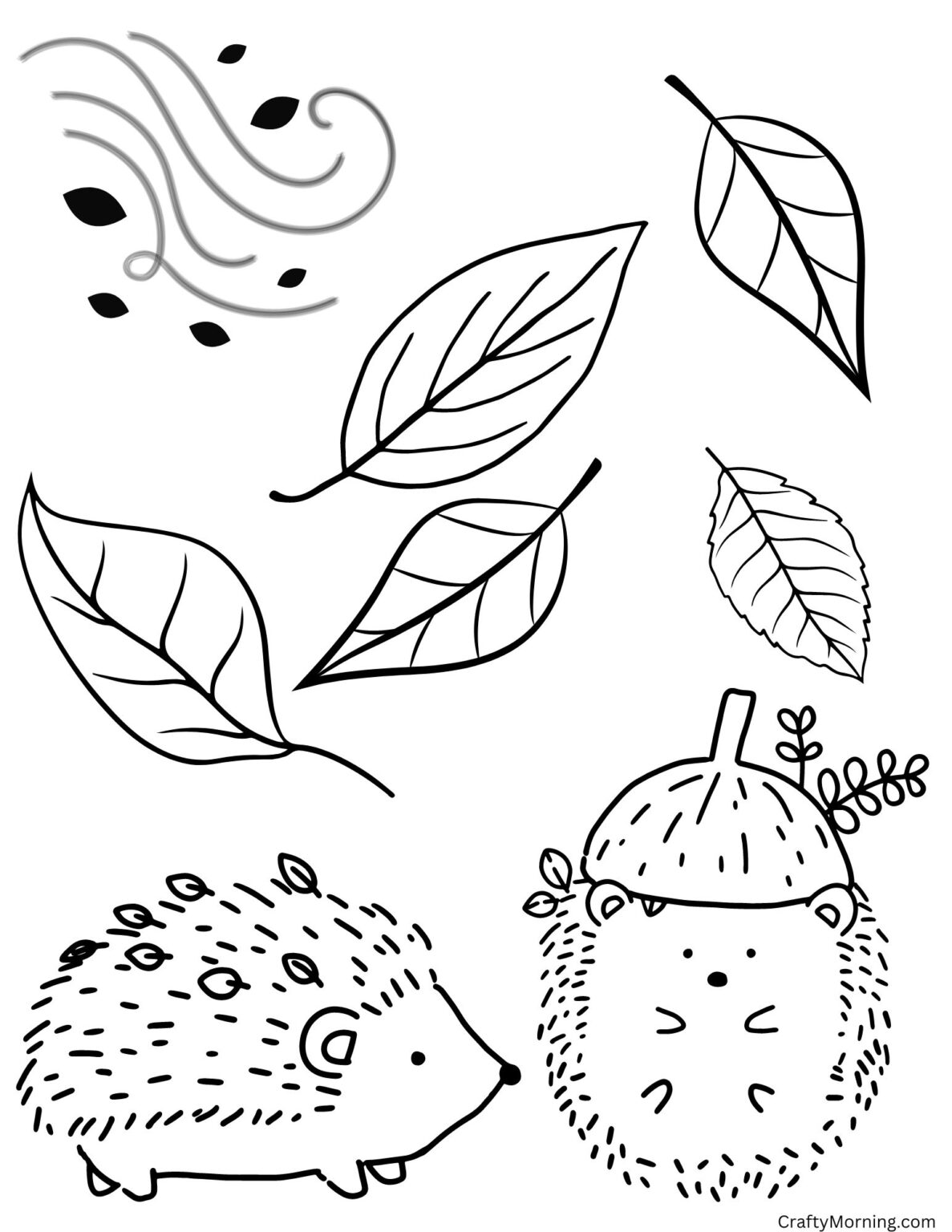 Printable Cute Fall Coloring Pages - Crafty Morning