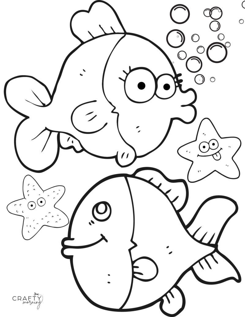 Printable Fish Coloring Pages - Crafty Morning