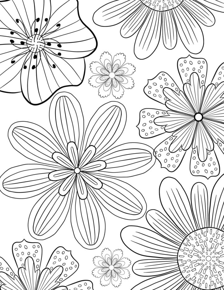 Flower Coloring Pages to Print - Crafty Morning