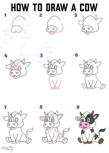 How to Draw a Cow - Crafty Morning