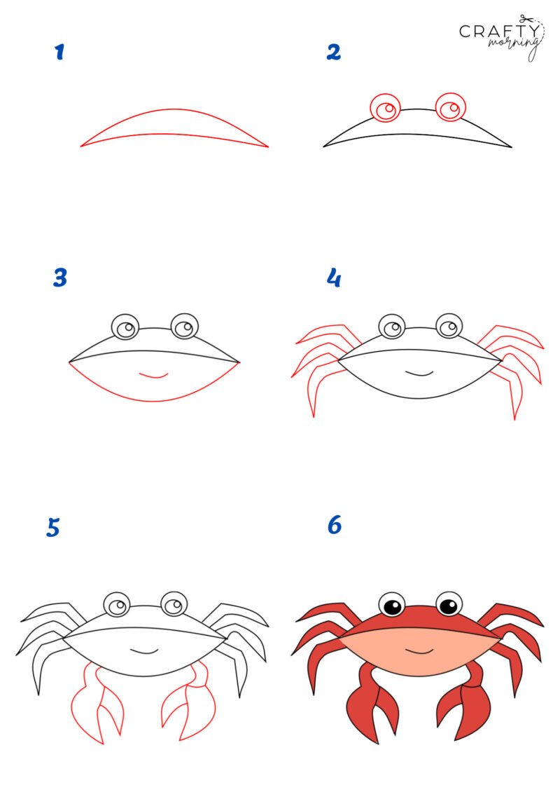 How to Draw a Crab (Easy) - Crafty Morning