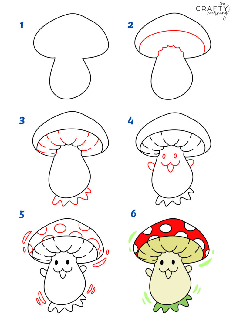 How to Draw a Mushroom - Crafty Morning