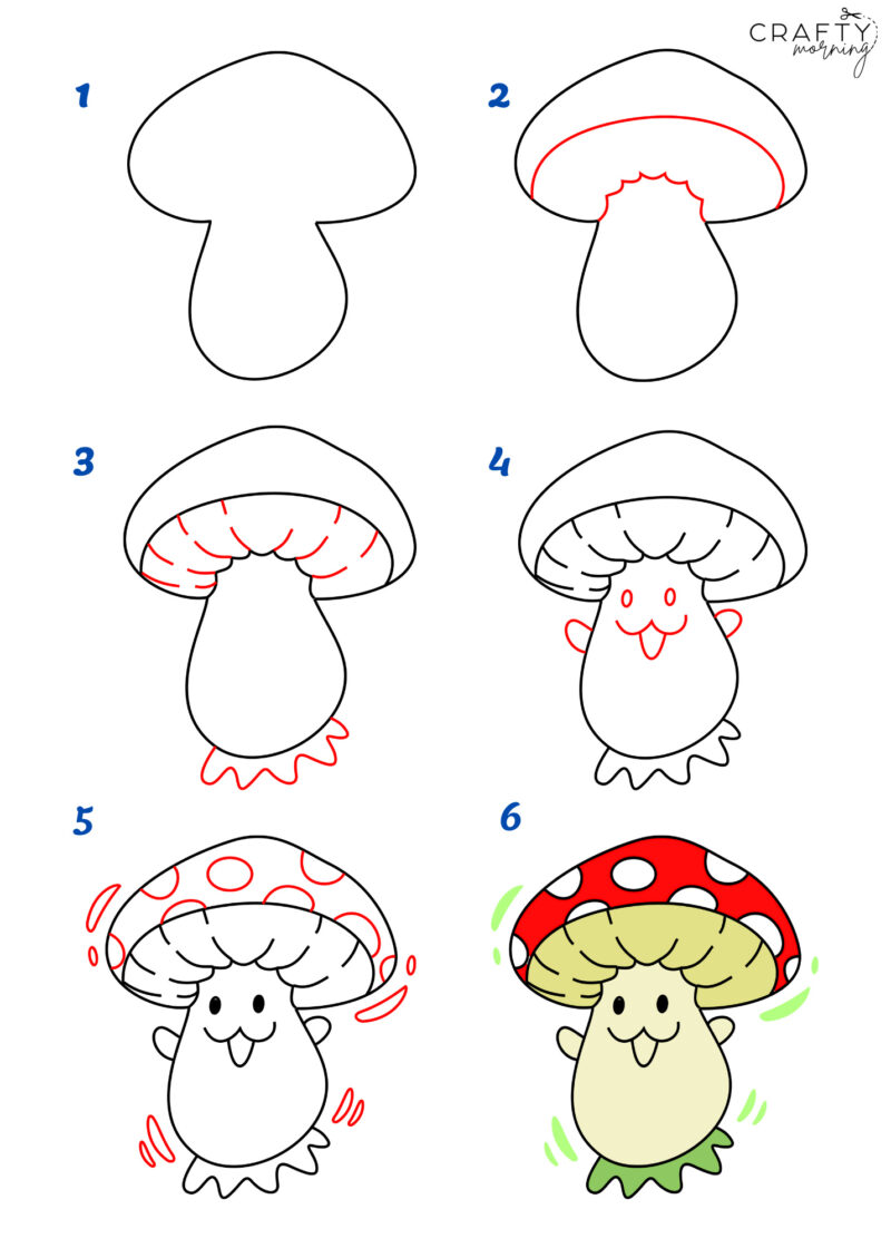 How to Draw a Mushroom - Crafty Morning