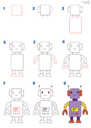 How to Draw a Robot (Easy Version) - Crafty Morning