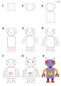 How to Draw a Robot (Easy Version) - Crafty Morning