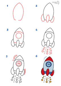 How to Draw a Rocket - Crafty Morning