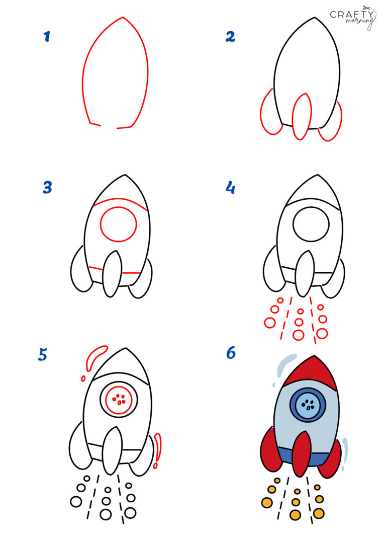 How to Draw a Rocket - Crafty Morning