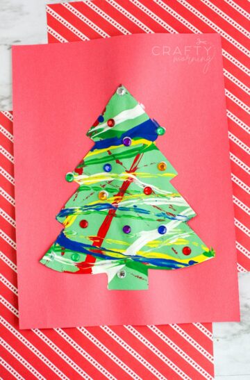 Marble Painting Christmas Tree Craft - Crafty Morning