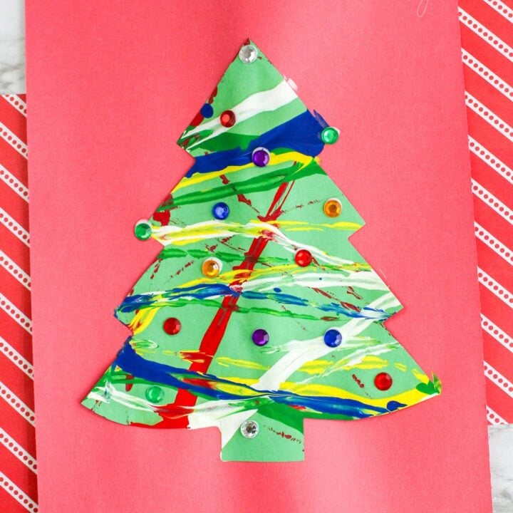 Marble Painting Christmas Tree Craft - Crafty Morning