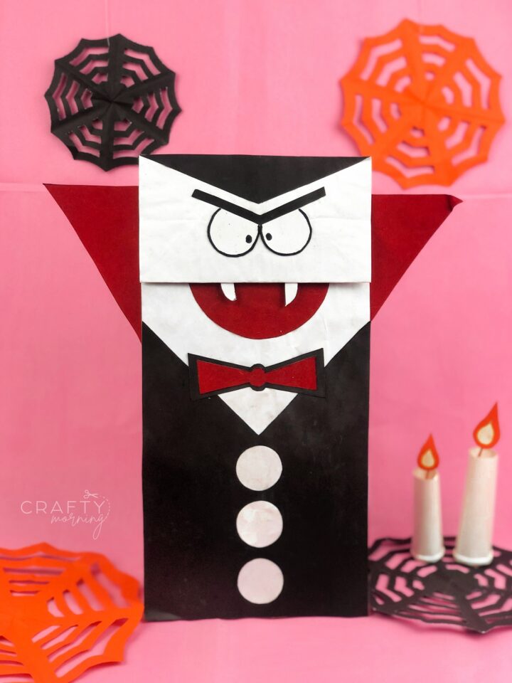 Paper Bag Dracula Vampire Puppet - Crafty Morning