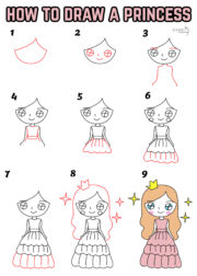 Princess Drawing (Step by Step Tutorial) - Crafty Morning