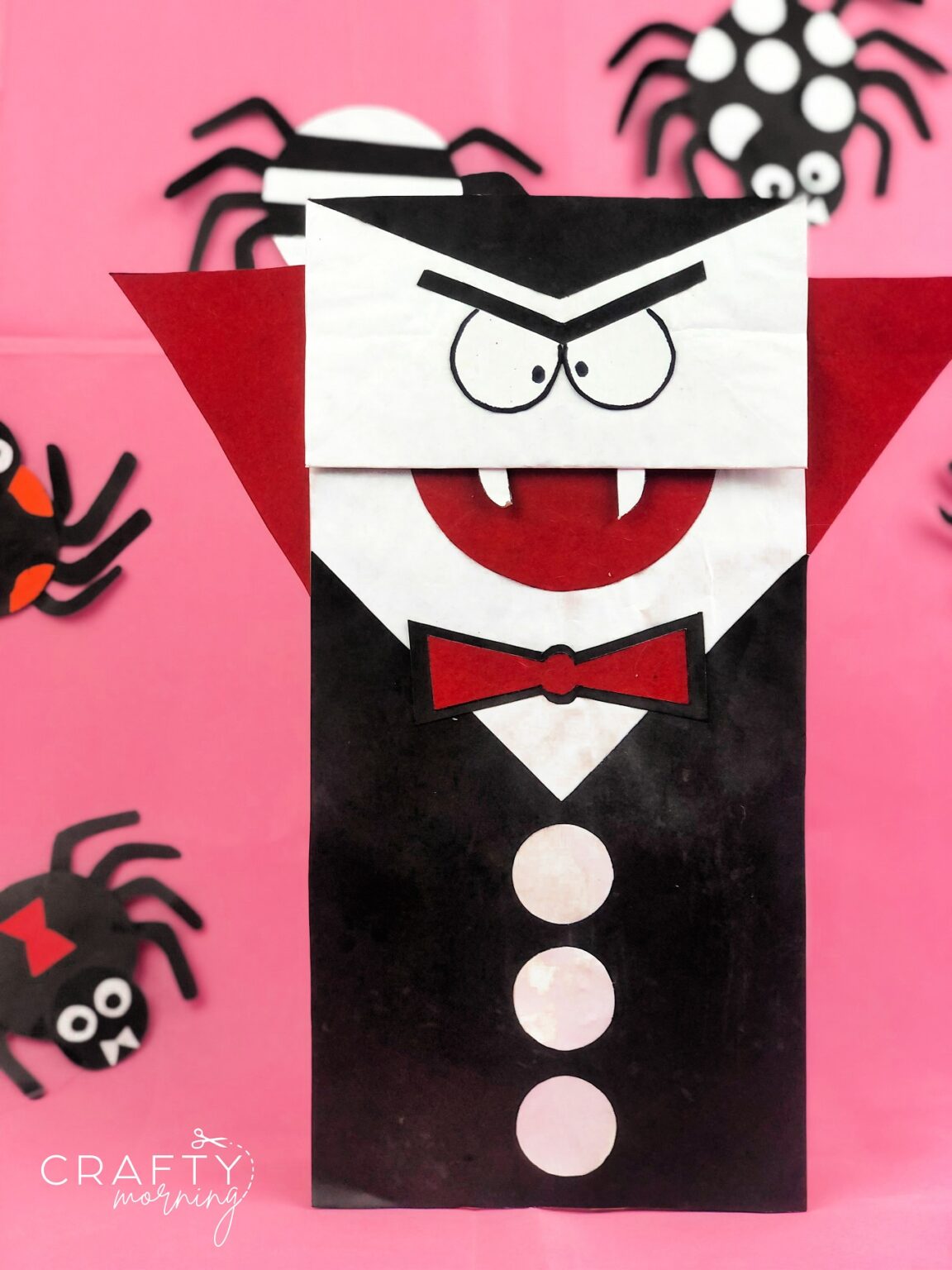Paper Bag Dracula Vampire Puppet - Crafty Morning