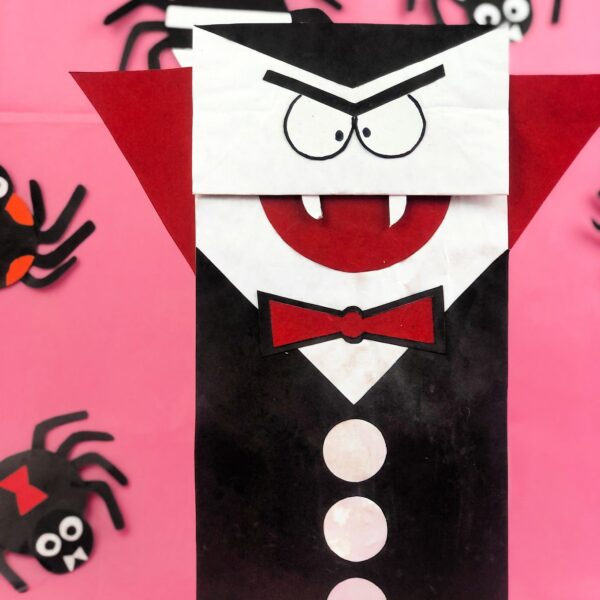 Paper Bag Dracula Vampire Puppet - Crafty Morning