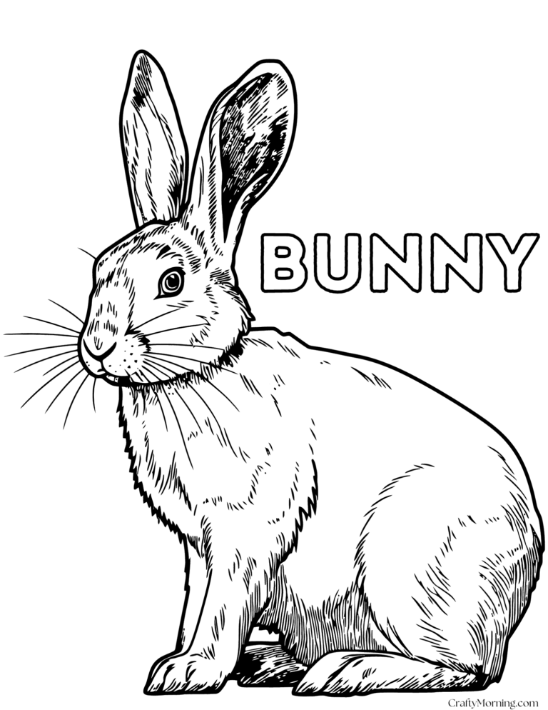 Bunny Coloring Pages to Print - Crafty Morning