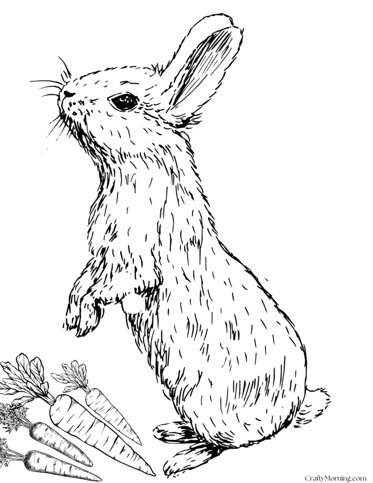 Bunny Coloring Pages to Print - Crafty Morning