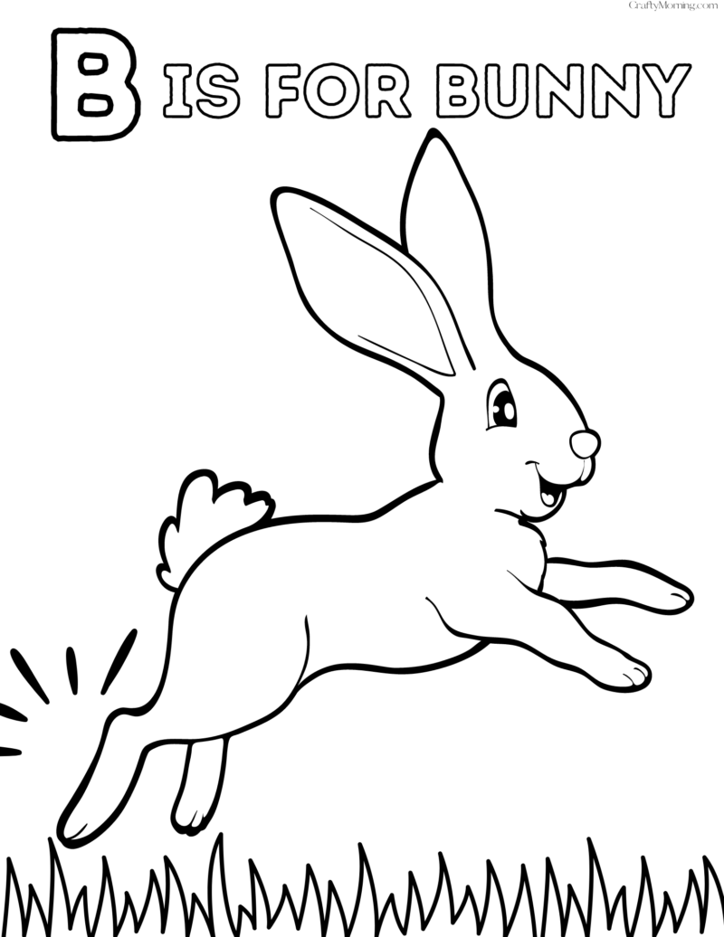 Bunny Coloring Pages to Print - Crafty Morning