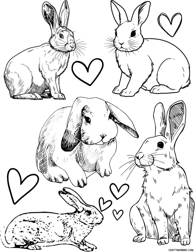 Bunny Coloring Pages to Print - Crafty Morning
