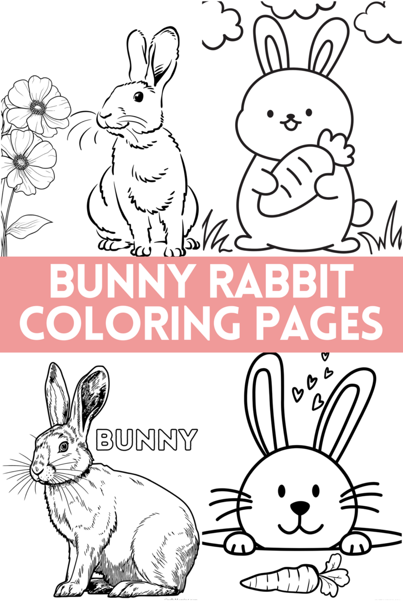 Bunny Coloring Pages to Print - Crafty Morning