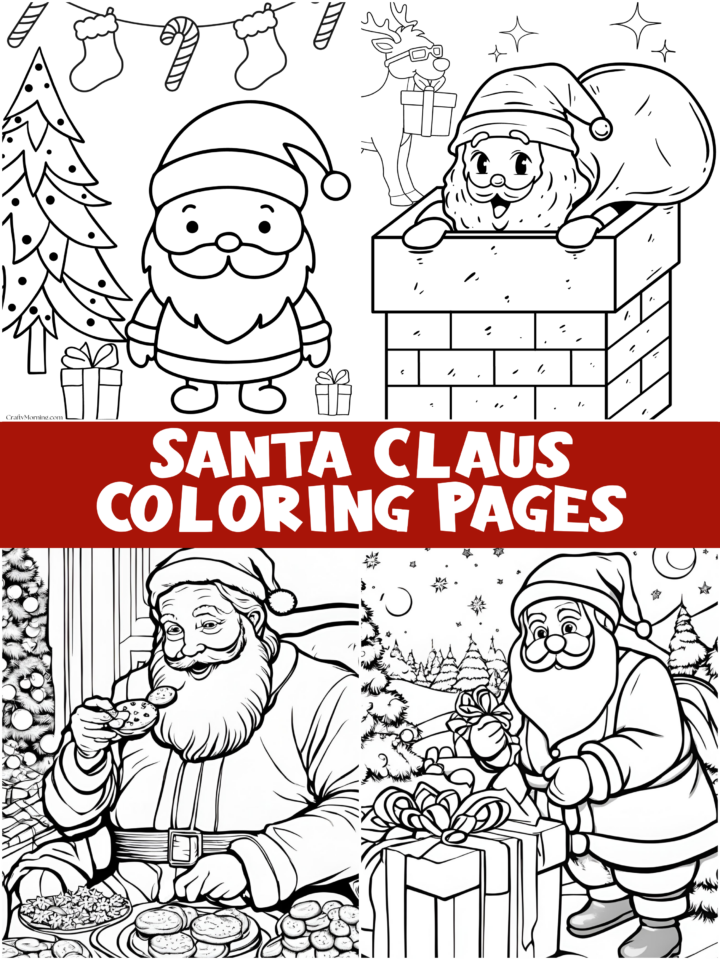 Free Santa Coloring Pages to Print - Crafty Morning