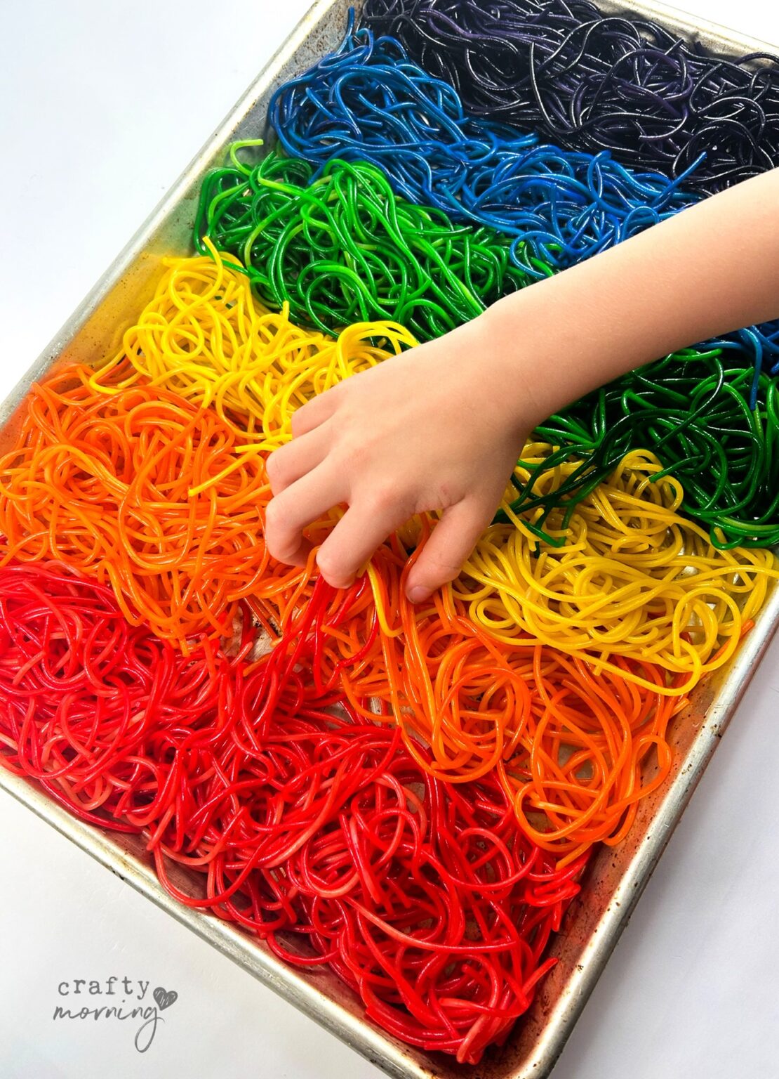 How to Make Rainbow Spaghetti - Crafty Morning