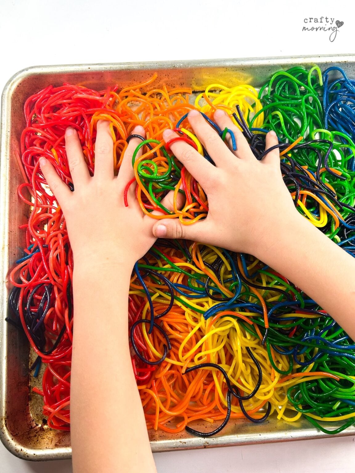 How to Make Rainbow Spaghetti - Crafty Morning