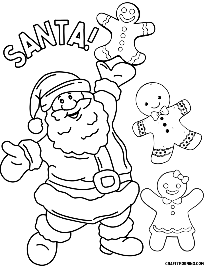 Free Santa Coloring Pages to Print - Crafty Morning