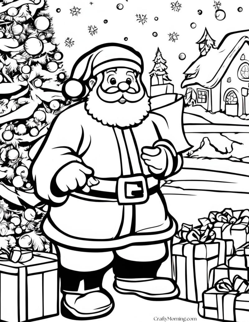 Free Santa Coloring Pages to Print - Crafty Morning