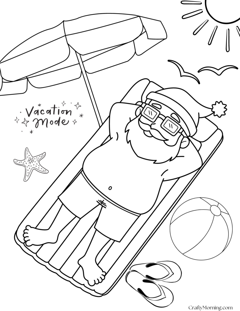 Free Santa Coloring Pages to Print - Crafty Morning