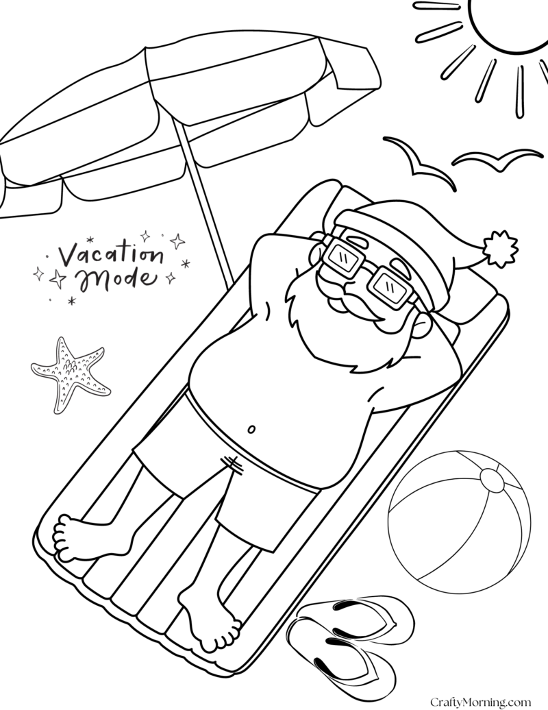 Free Santa Coloring Pages to Print - Crafty Morning