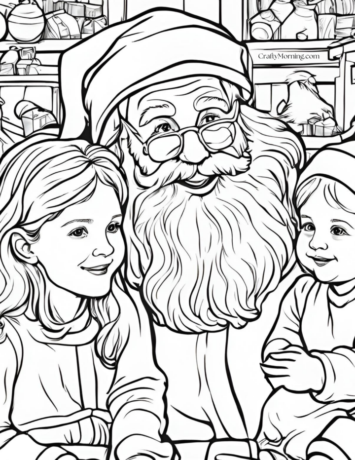 Free Santa Coloring Pages to Print - Crafty Morning