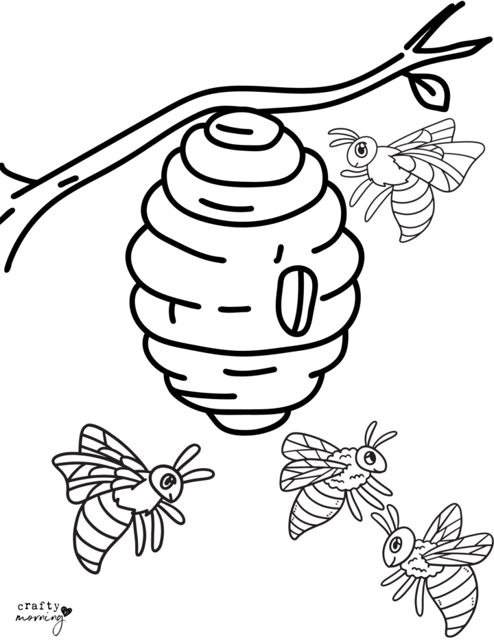 Free Bee Coloring Pages - Crafty Morning