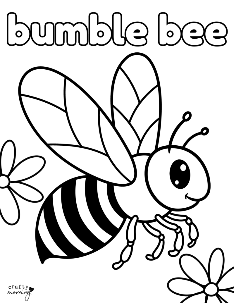 Free Bee Coloring Pages - Crafty Morning