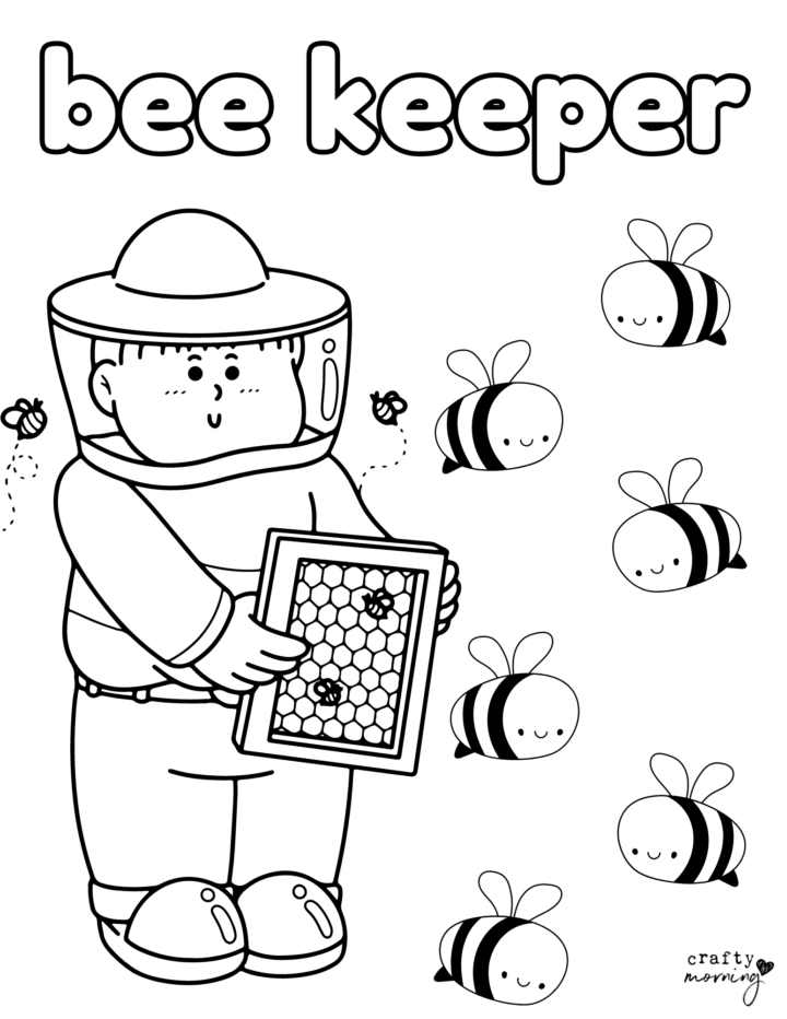 Free Bee Coloring Pages - Crafty Morning