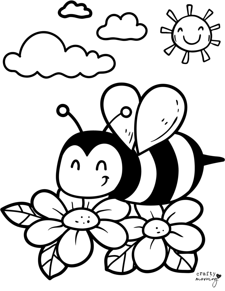 Free Bee Coloring Pages - Crafty Morning
