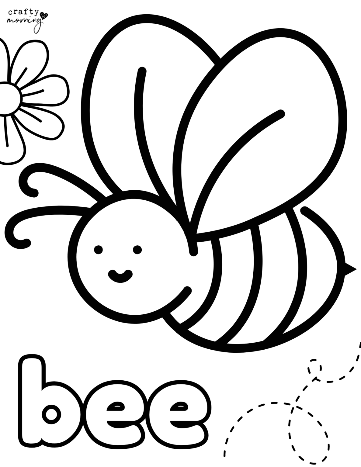 Free Bee Coloring Pages - Crafty Morning
