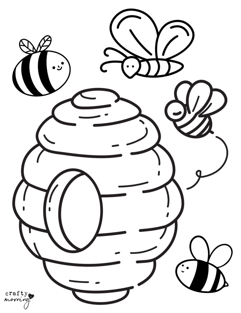 Free Bee Coloring Pages - Crafty Morning