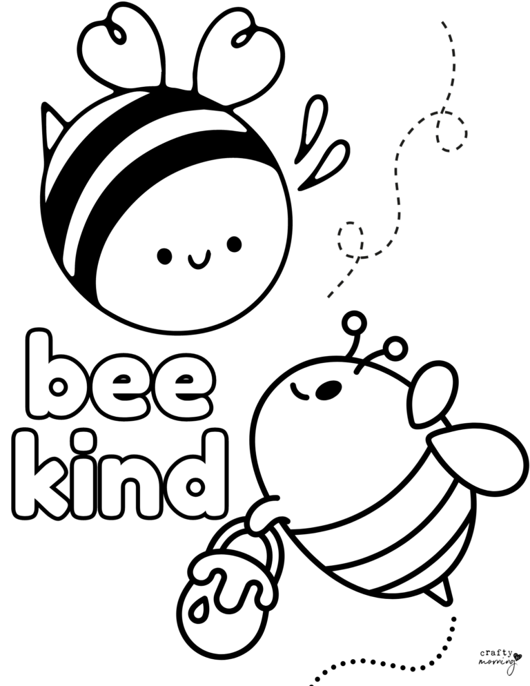 Free Bee Coloring Pages - Crafty Morning