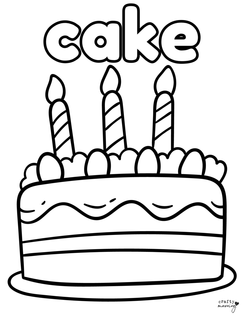 Cake Coloring Pages - Crafty Morning