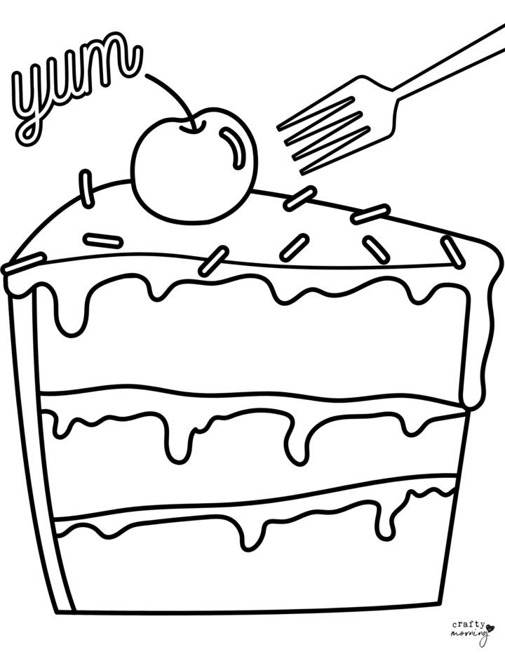 Cake Coloring Pages - Crafty Morning