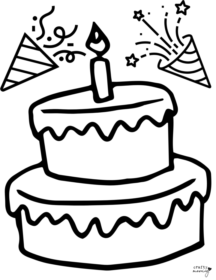 Cake Coloring Pages - Crafty Morning