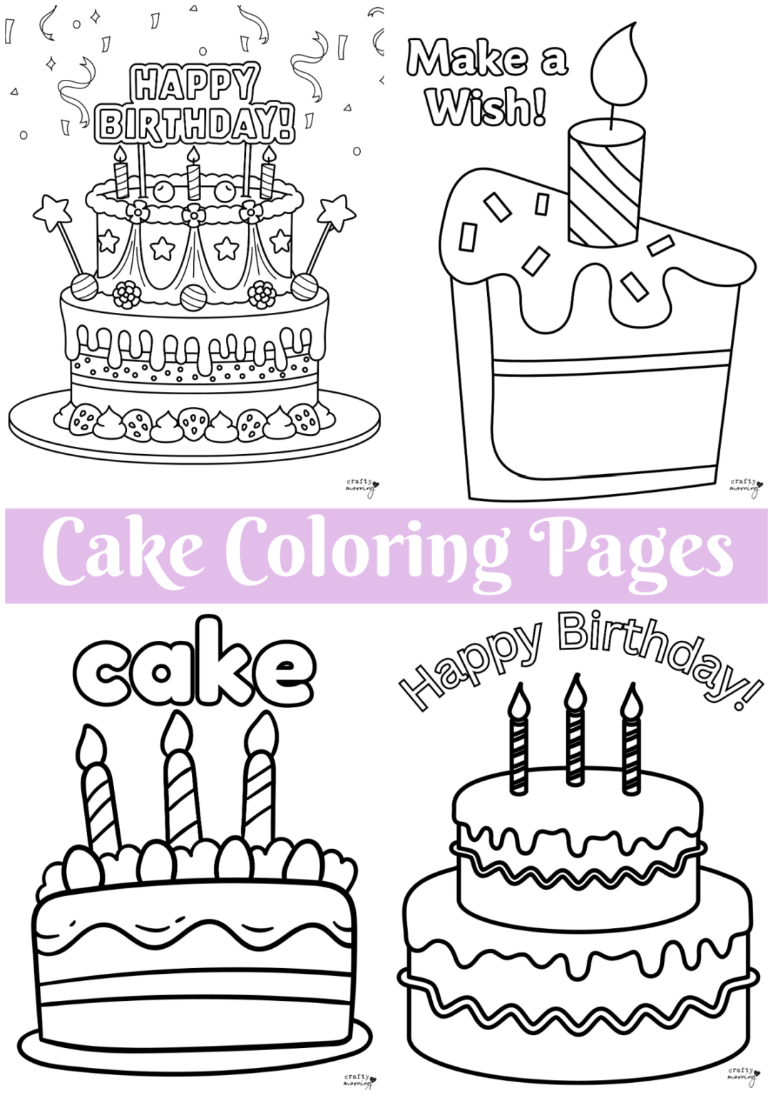 Cake Coloring Pages - Crafty Morning