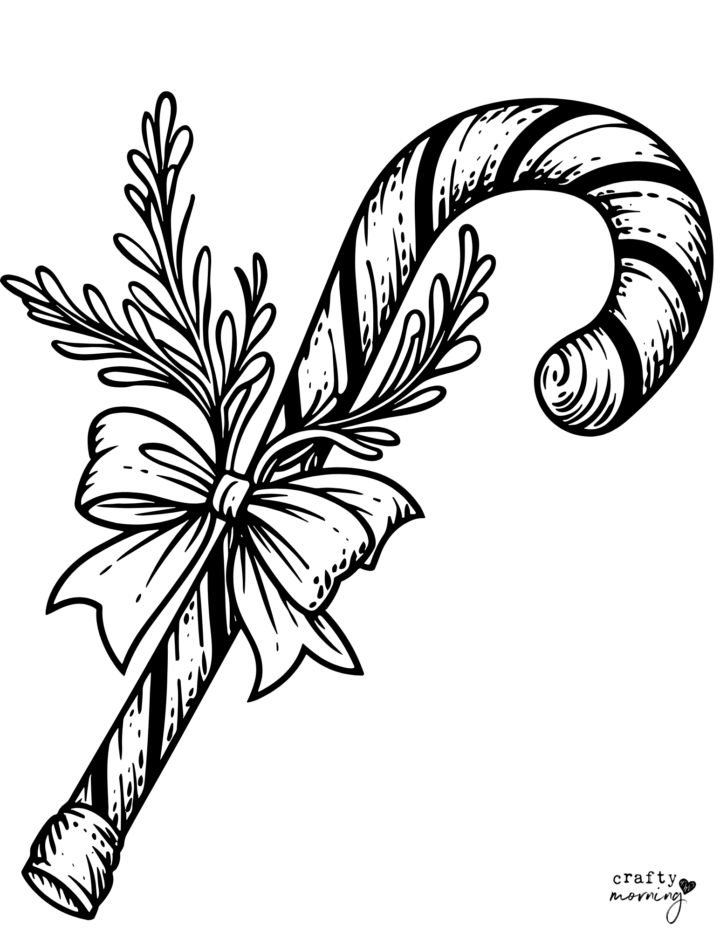 Candy Cane Coloring Pages - Crafty Morning