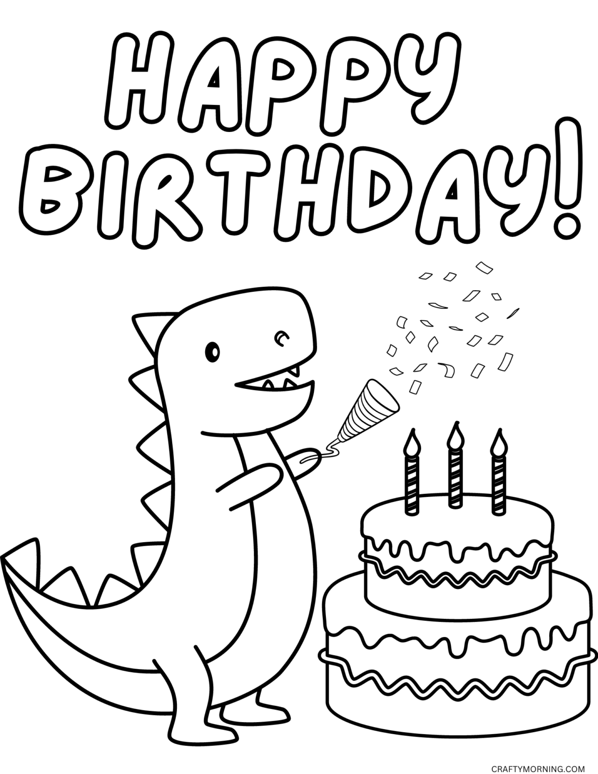 Cute Happy Birthday Coloring Pages - Crafty Morning