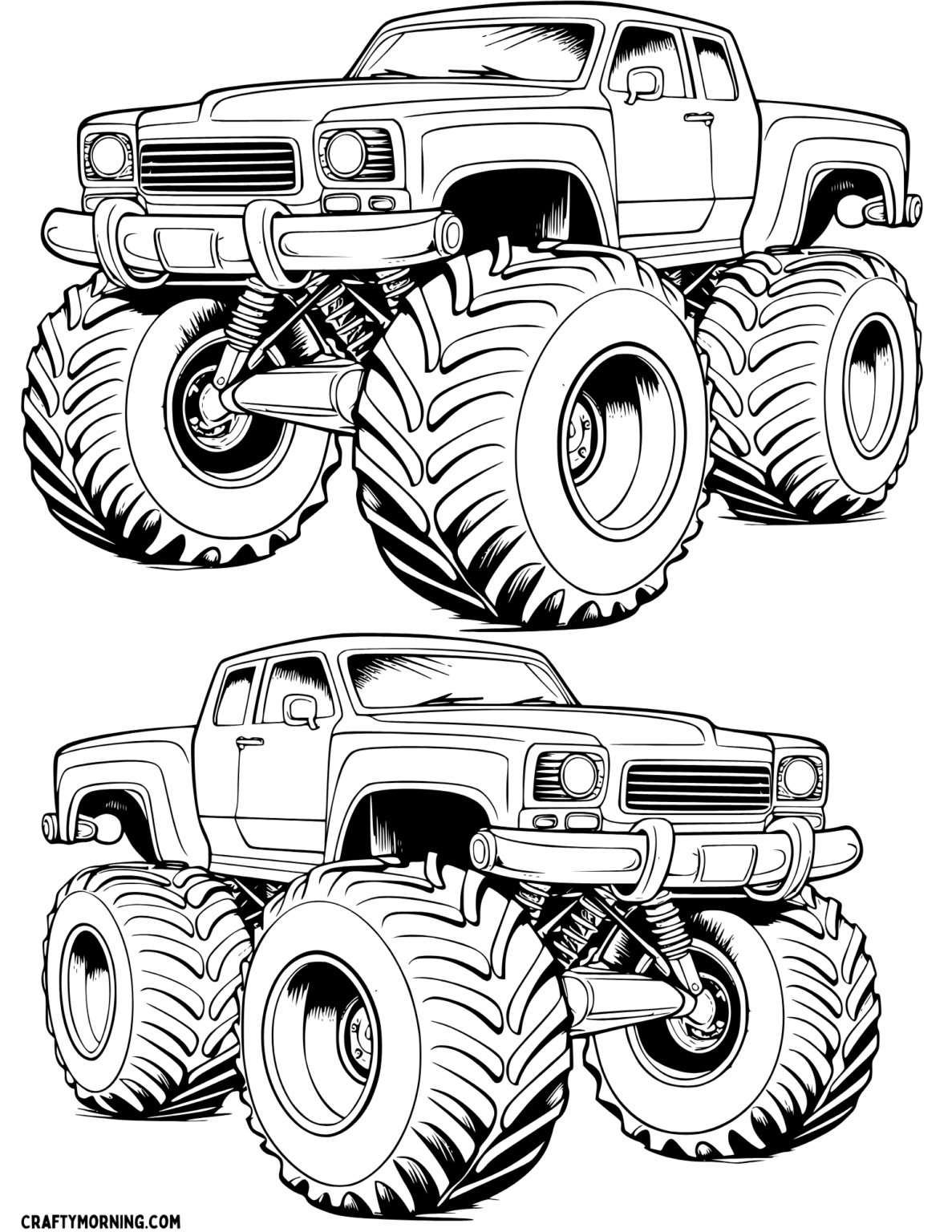 Monster Truck Coloring Pages - Crafty Morning