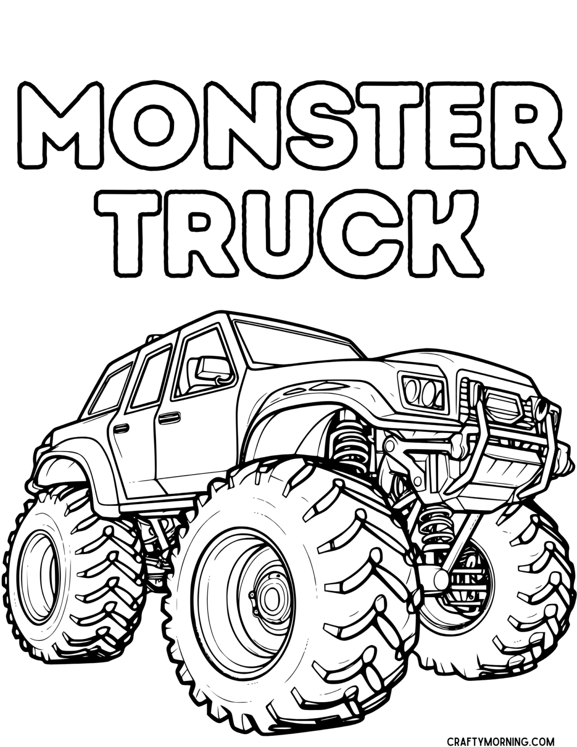 Monster Truck Coloring Pages - Crafty Morning