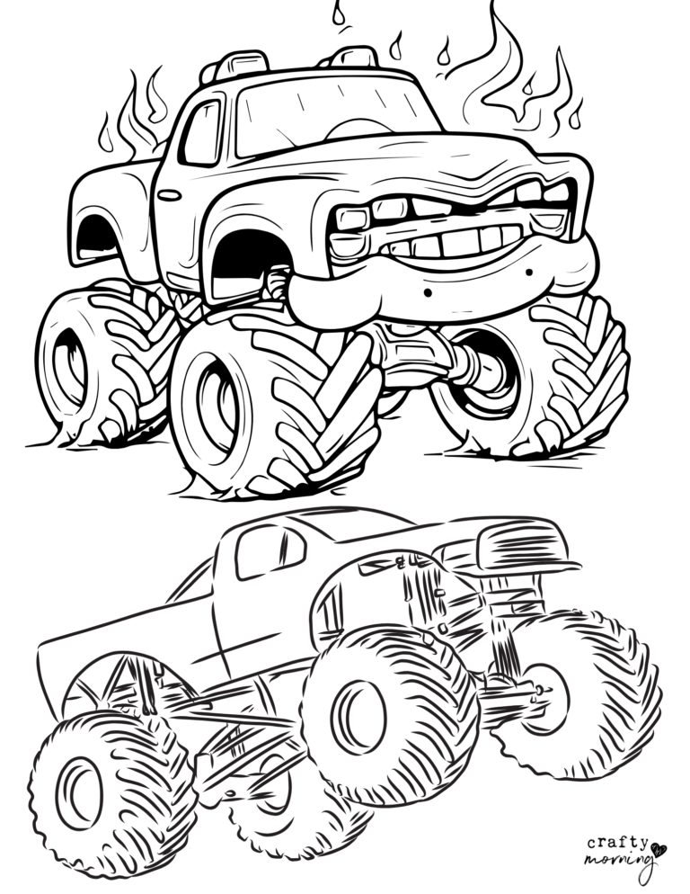 Monster Truck Coloring Pages - Crafty Morning