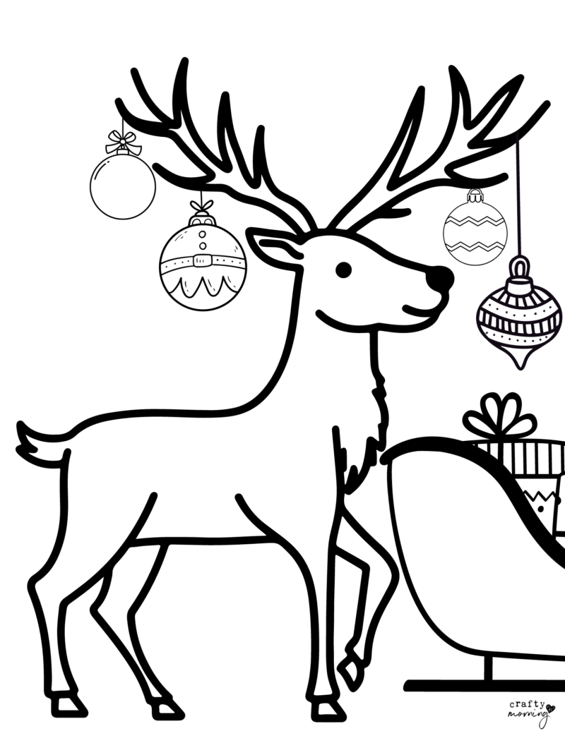 Reindeer Coloring Pages - Crafty Morning