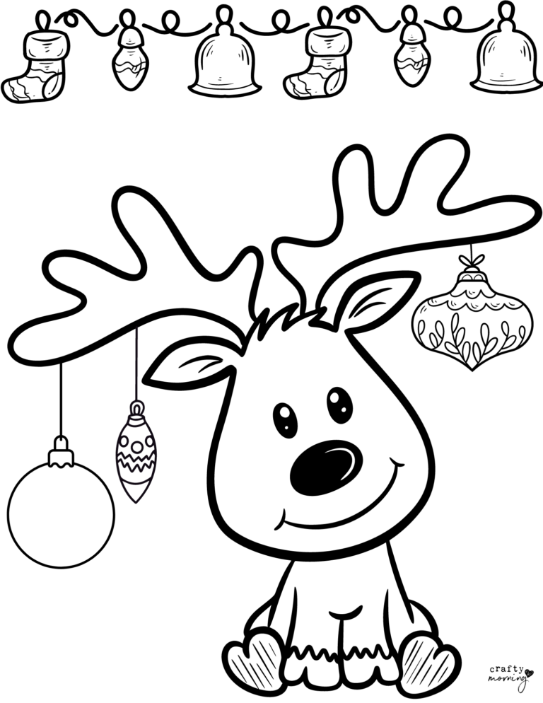 Reindeer Coloring Pages - Crafty Morning